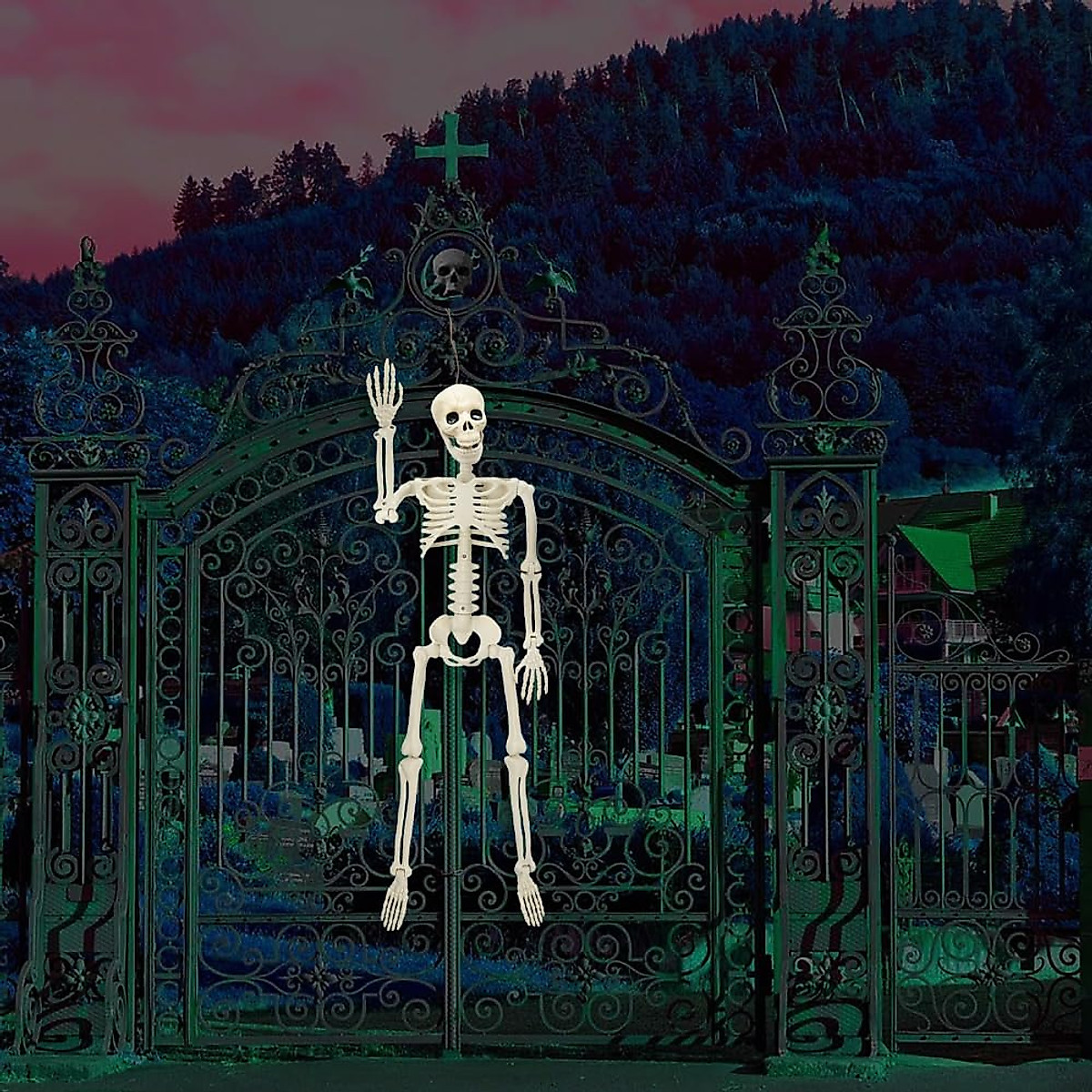 Realistic 36-Inch Skeleton Halloween Decoration for Haunted Houses