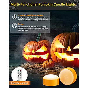 Luditek Pumpkin Carving Kit, 17 PCS Professional Stainless Steel Pumpkin Carving Tools with 4 Electronic Candles Lights and 10 Stencils, Halloween Gifts Jack-O-Lanterns Cutting for Adults Kids