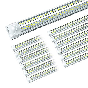 ONLYLUX 8ft LED Shop Light, 8' 100W 15000lm 6000K (12 Pack), 8 Foot Linkable led Shop Lights with Plug Fixture for Garage Workshop, T8 LED Tube Lights, High Output,