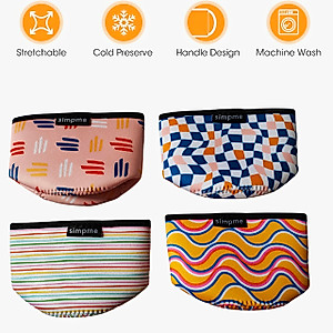 simpme Ice Cream Sleeve Neoprene Sleeve for Ninja Ice Cream Cups, Compatible with NC301 NC300 NC299AMZ Series Ice Cream Maker Containers -(Mix, 4-Pack) (Other)