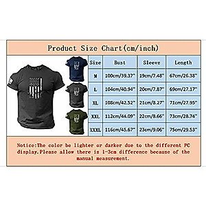 4th of July Shirts for Men Summer Muscle Tee Shirt Graphic Independence Day USA American Flag Tops Big and Tall