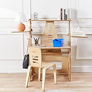 ECR4Kids Scoop Front Storage Bin, Multipurpose Organization, Blue, 5-Piece