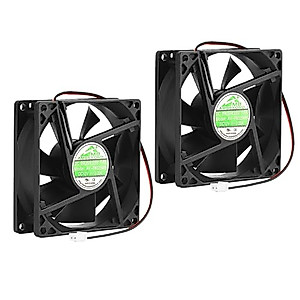 Security-01 80mm by 80mm by 25mm 8025 12V DC 0.20A Dual Ball Bearing Brushless Cooling Fan 2pin AV-F8025MB UL CE (Pack of 2)