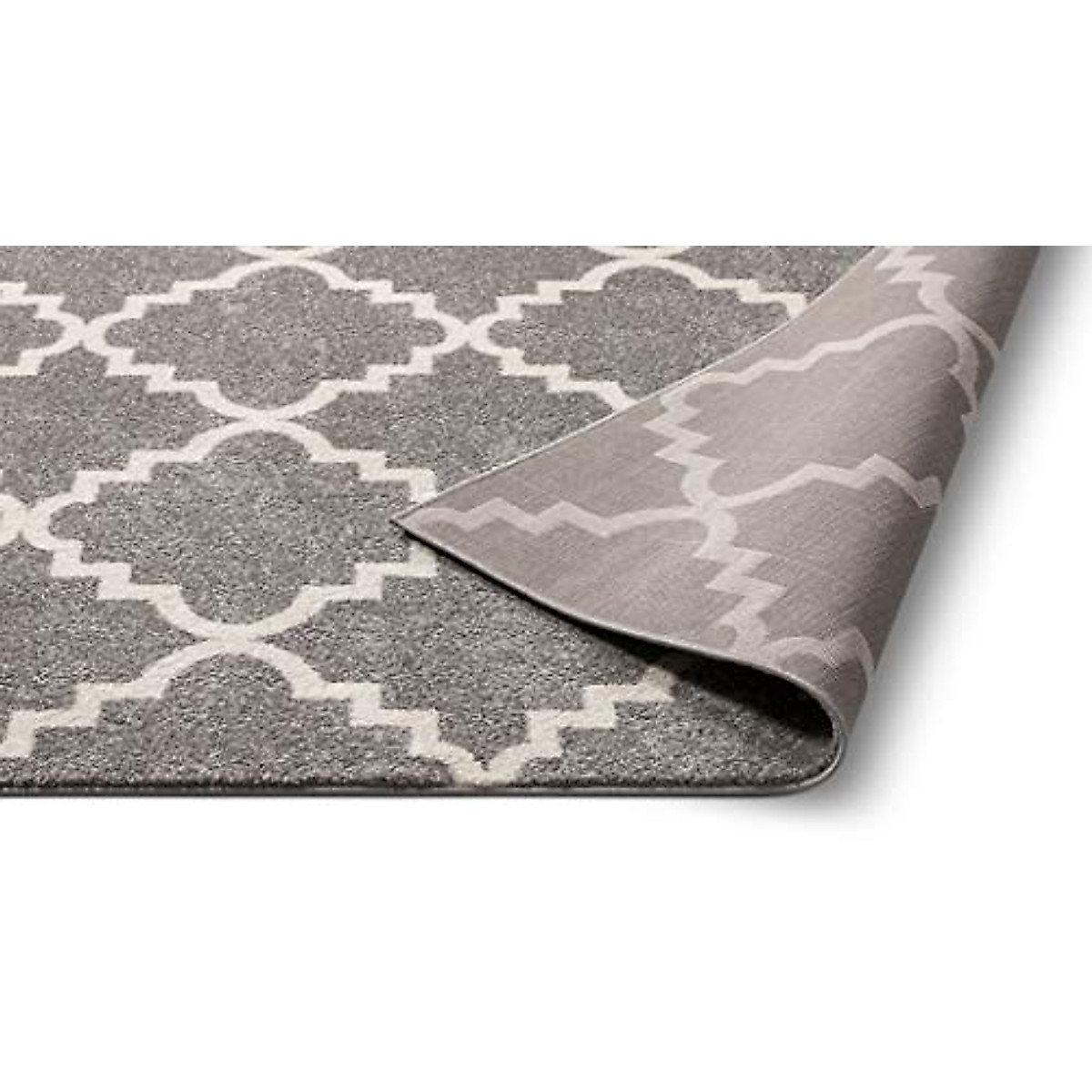 Harbor Trellis Grey Quatrefoil Geometric Modern Casual 2x7 (2'3" x 7'3" Runner) Easy to Clean Stain/Fade Resistant Shed Free Contemporary Traditional Moroccan Lattice Soft Living Dining Room Rug