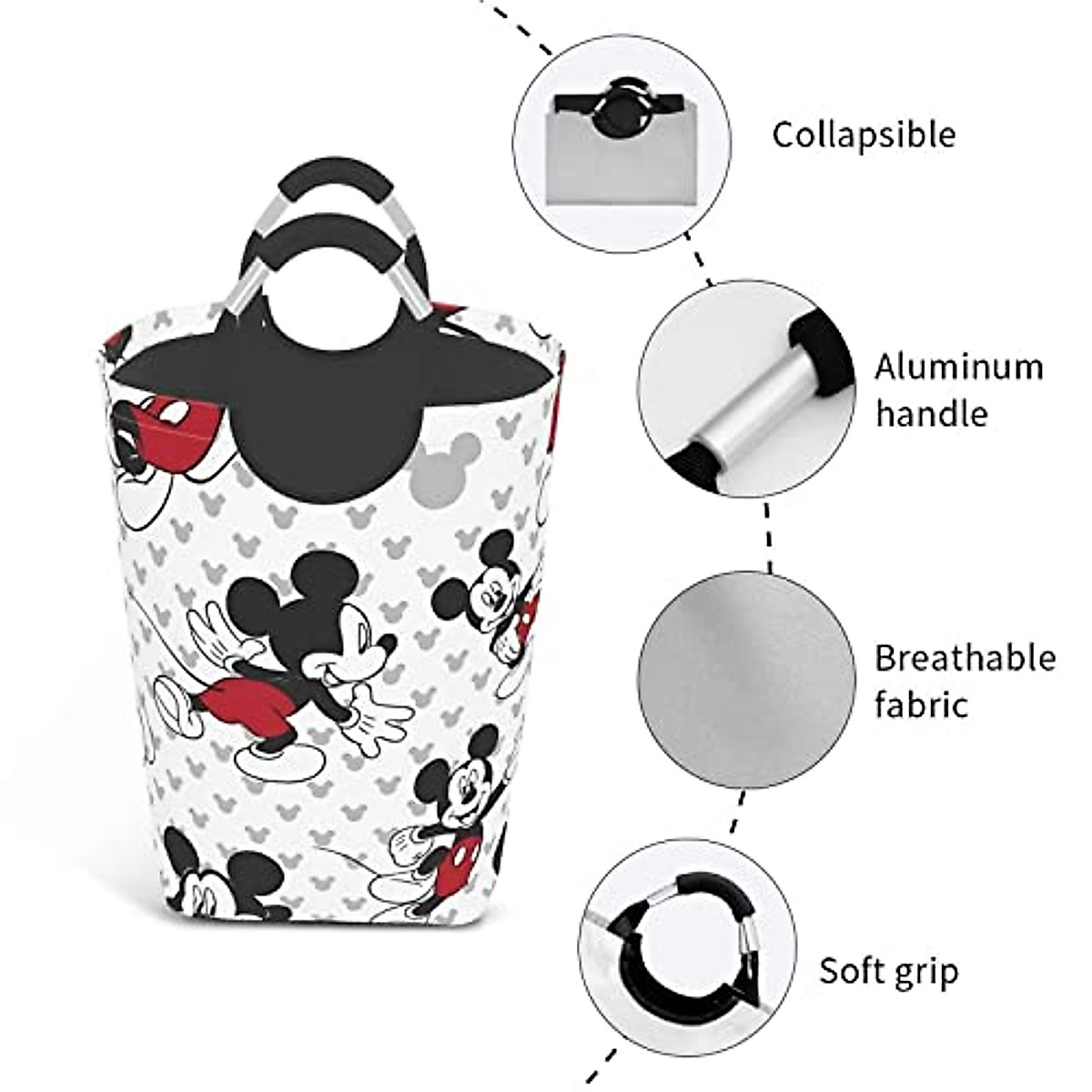 White Laundry Bag Foldable Square Laundry Hamper Waterproof for Washing Storage, 50L