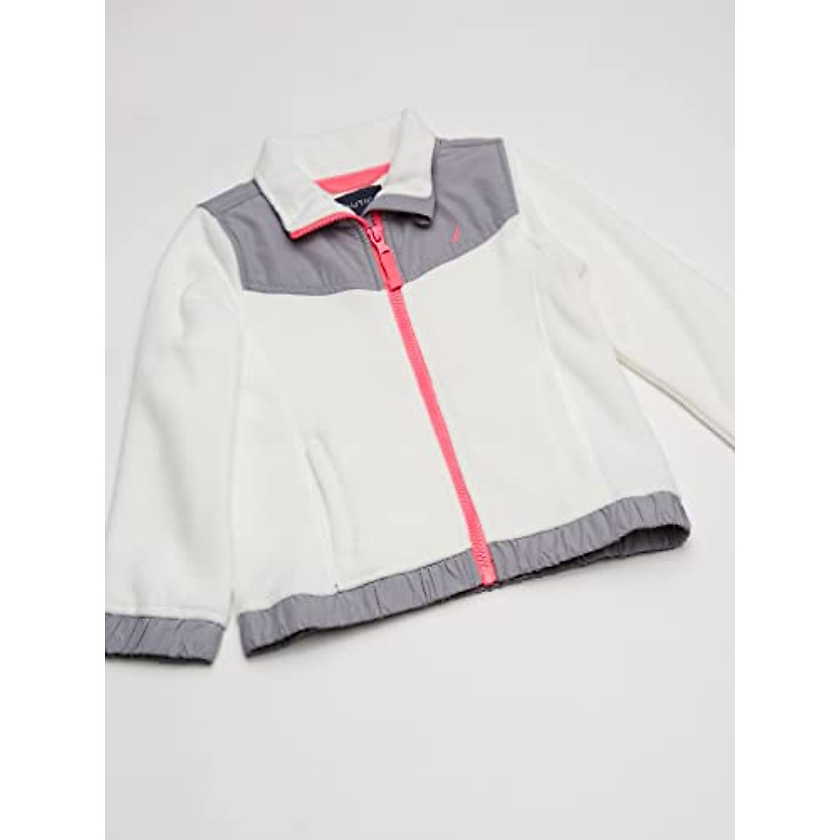 Nautica Girl's Full-zip Fleece Jacket, Signature Logo Design, Lightweight & Wind Resistant, Grey Heather, 38