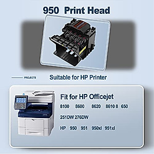 950printhead 8600 950 951 950xl 951xl Printer Head Compatible with HP Officejet Pro 8100 8620 8610 8650 251DW 276DW Print Head,printhead Replacement Kit Printer Replacement Parts