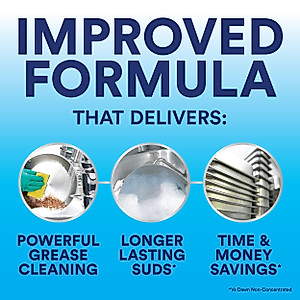 Dawn Dishwashing Liquid Soap Detergent, Bulk Degreaser Removes Greasy Foods from Pots, Pans and Dishes in Commercial Restaurant Kitchens, Lemon Scent, 38 oz. (Case of 8) (Packaging May Vary)