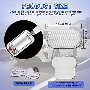 Middrivr Wireless Led Lights for Car Interior, Car Interior Led Night Light, USB Rechargeable Car Interior Lights for Car Decor, Reading Light, Bedside Light, Wardrobe Light