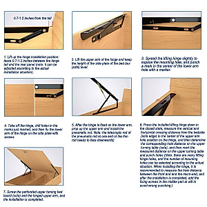 Sofa Bed Storage Lift Hinge, Adjustable Folding Sofa Storage MechanismHinge，Lifting Storage Sofa Hinge，Saving DIY Engineering Furniture Hardware, Black (2pcs)