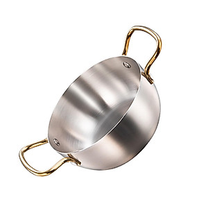 Ramen Pot, Stainless Steel Korean Ramen Cooking Pot Pasta Stockpot Korean Ramen Noodle Pot Fast Heating for Soup, Noodle, Pasta, Home and Outdoor(silver)