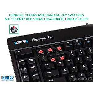 KINESIS USB-A Freestyle Pro Quiet Ergonomic Split Mechanical Keyboard (Cherry MX Silent Red Switches)