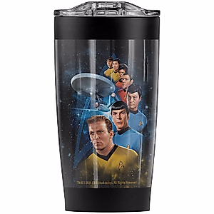 LOGOVISION Star Trek Among The Stars Stainless Steel Tumbler 20 oz Coffee Travel Mug/Cup, Vacuum Insulated & Double Wall with Leakproof Sliding Lid | Great for Hot Drinks and Cold Beverages