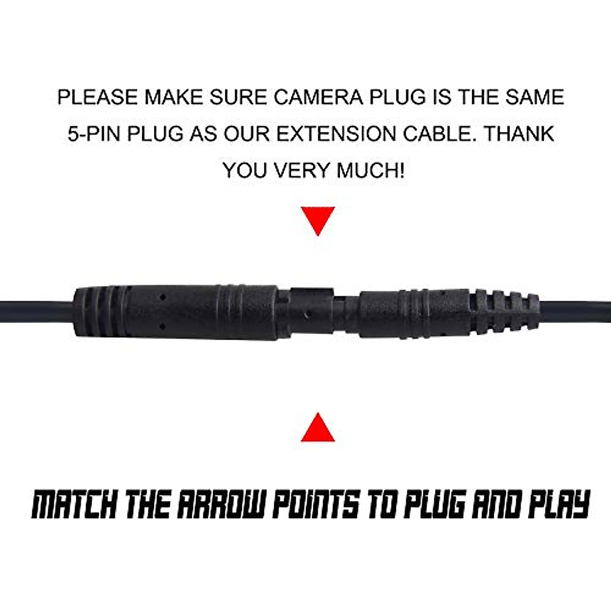 YiePhiot Extension Cord Dash Cam Backup Camera Rear View Mirror Camera Recorder Cable (5-pin 6.5ft/2m)