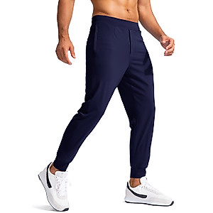 G Gradual Men's Golf Joggers Pants with Zipper Pockets Stretch Sweatpants Slim Fit Track Pants Joggers for Men Work Running (Navy, M)