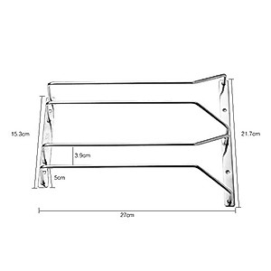 Dianoo 2 Rows 27cm Wine Glass Racks, Stemware Racks, Stainless Steel Bar Home Cup Glass Holder, Wine Glass Rack Hanger, Under Cabinet Wine Glass Stemware Rack Holder, 2 Rows