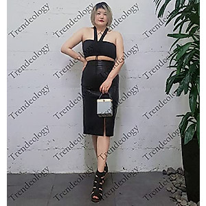 Small Medium Top Handle Square Frame Clutch Purse Crossbody Bag (zBlack)