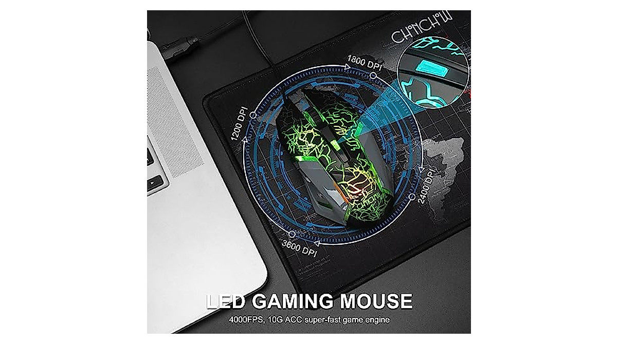 CHONCHOW LED Gaming Keyboard & Mouse Combo - 3600 DPI