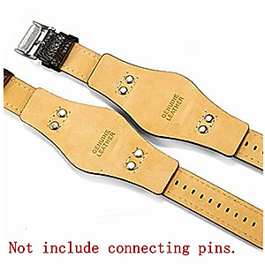 Dioway for Fossil CH2891 Leather Watch Bands 22mm Replacement with Stainless Steel Buckle - Brown 22mm Fossil CH2891 Leather Watch Strap