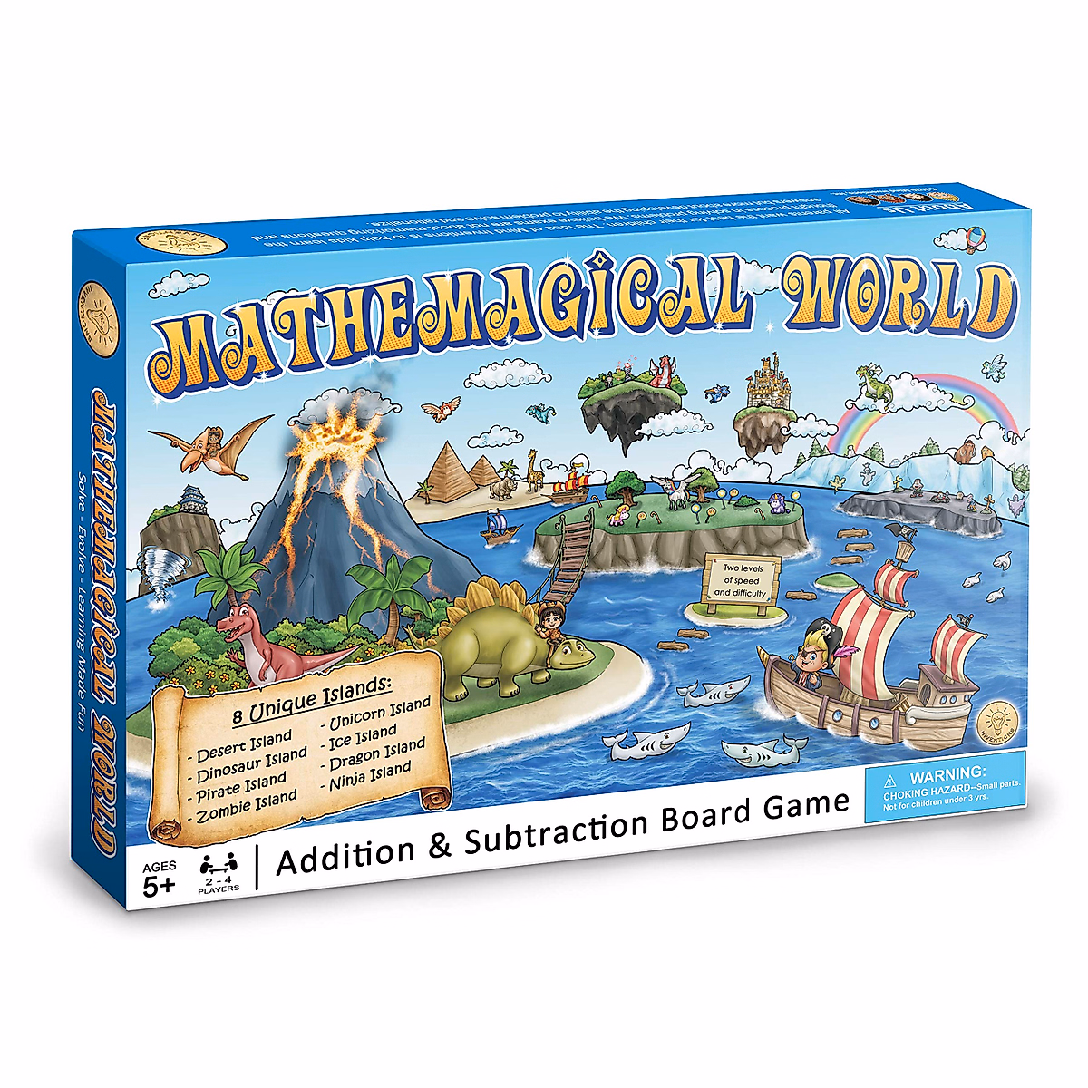 Mathemagical World - Addition & Subtraction Math Board Game for Kids, 2-4 players, Ages 5+ and Perfect for Homeschool, Kindergarten, Pre-k, and Gifted & Talented Prep