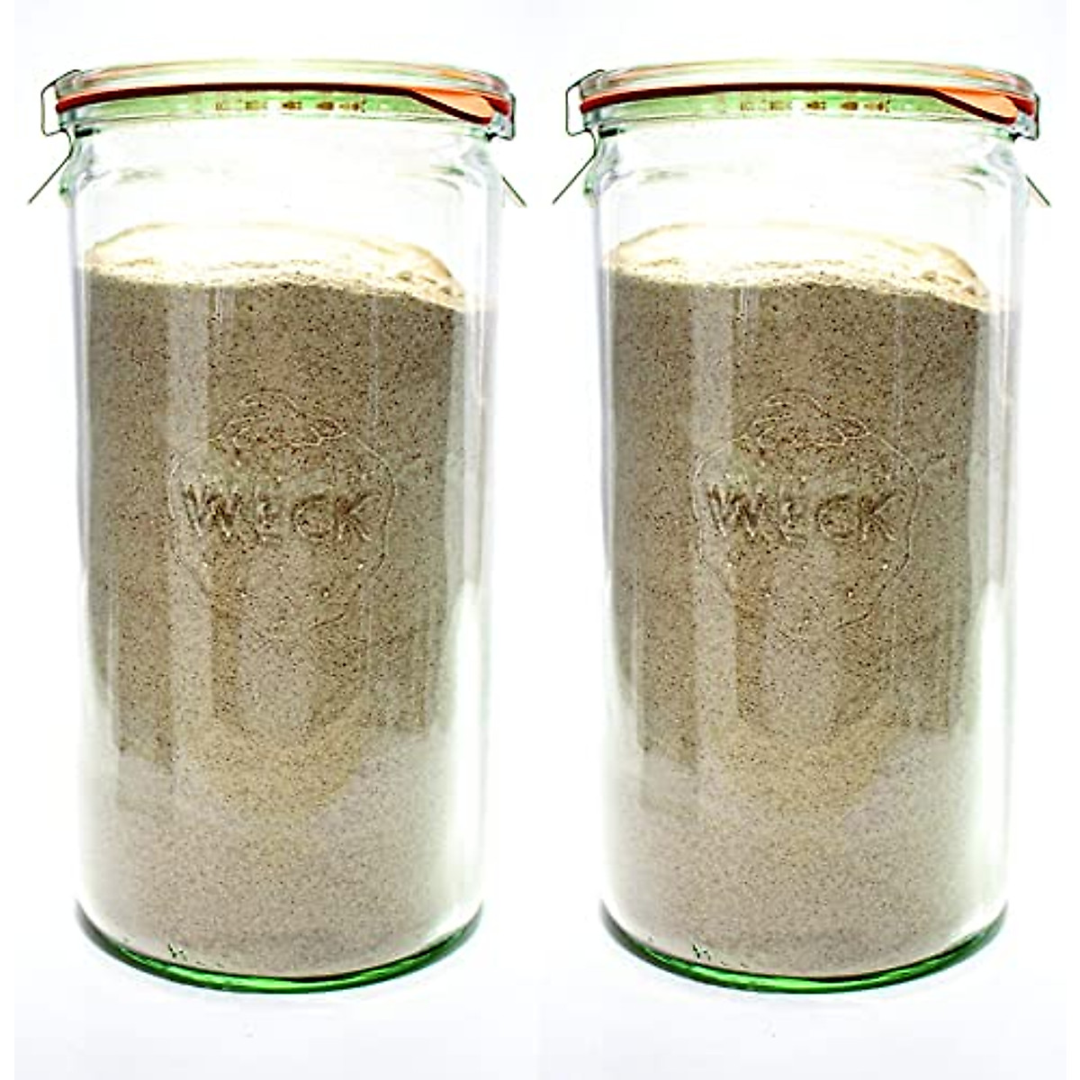 Weck Canning Jars - Weck Jars made of Transparent Glass - Eco-Friendly Canning Jar - Storage for Food with Air Tight Seal and Lid - 1.5 Liter Tall Jars Set - Set of 2 Jars with Lids
