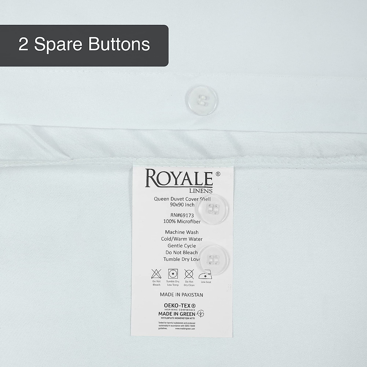 ROYALE White Duvet Cover Queen Size - Washed Duvet Cover Set, 3 Piece Double Brushed Duvet Covers with Button Closure & Corner Ties - 1 Duvet Cover 90x90 inches and 2 Pillow Shams - Comforter Cover
