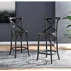 Modway Gear Counter Stool in Black