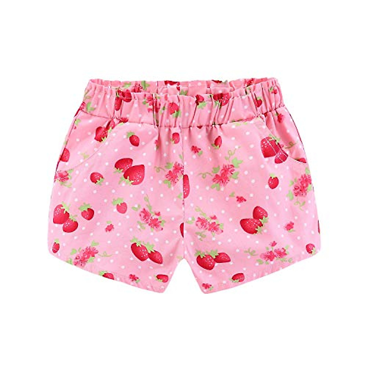 Mud Kingdom Watermelon Toddler Girl Outfits Backless 5T Fruit Pattern Pink