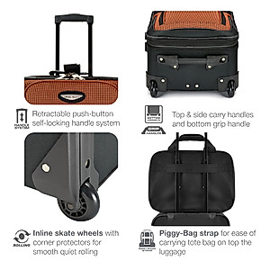 Travel Select Amsterdam Expandable Rolling Upright Luggage, Navy, Checked-Large 29-Inch