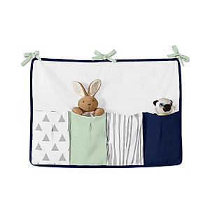 Sweet Jojo Designs Navy Blue, Mint and Grey Woodsy Deer Boys Baby Bedding 11 Piece Crib Set