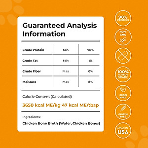 BLUEBIRD PROVISIONS Chicken Bone Broth for Dogs - Dog Safe Bone Broth - Delicious Bone Broth Powder for Dogs - Bone Broth for Cats - Bone Broth Without Onion and Garlic - Chicken Broth for Dogs