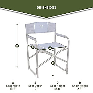 TIMBER RIDGE Heavy Duty Collapsible Camping Adults Foldable Portable Lounge Chair for Outdoor, Lawn, Picnic, Fishing, Supports 300 lbs, Blue