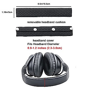 GVOEARS Replacement Headband Cover for Bose QC35, QC25, JBL, Anker Soundcore, Sony, Hyperx, Sennheiser, ATH, Plantronics Headsets, Headband Cushion Easy Installation No Tool Needed Black