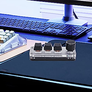 Yoidesu 3 Keys Mechanical Keyboard, RGB Programming Macro keypad, Mini USB 3 Keys Keypad Mechanical Gaming PC Keyboards, Red Switch, Hot Swap Switch, Plug and Play