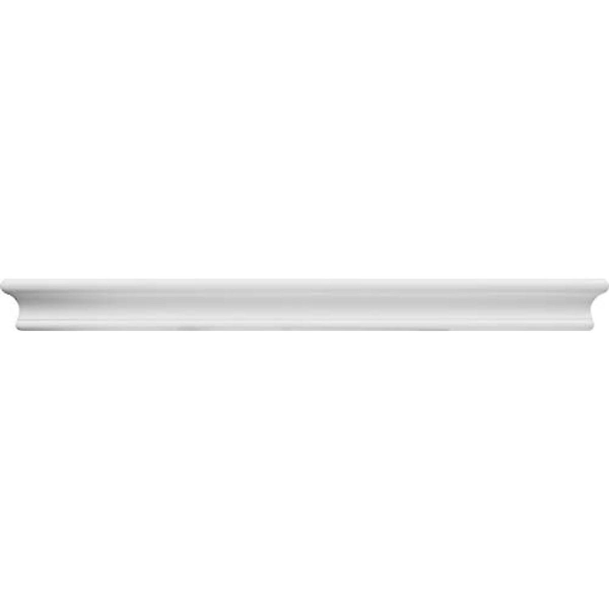 HIGH & MIGHTY 515610 Decorative 24" Floating Shelf Holds up to 20lbs, Easy Tool-Free Dry Wall Installation, Beveled, Retail Packaging, White