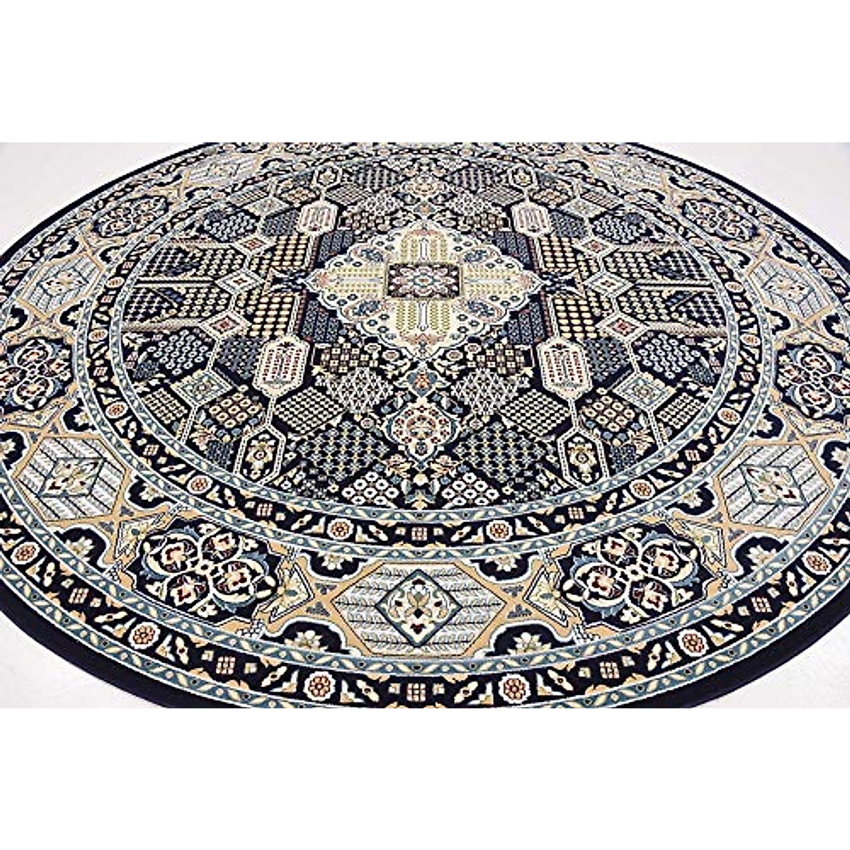 Unique Loom Narenj Collection Area Rug - Liverpool (10'Round, Navy Blue/ Beige)