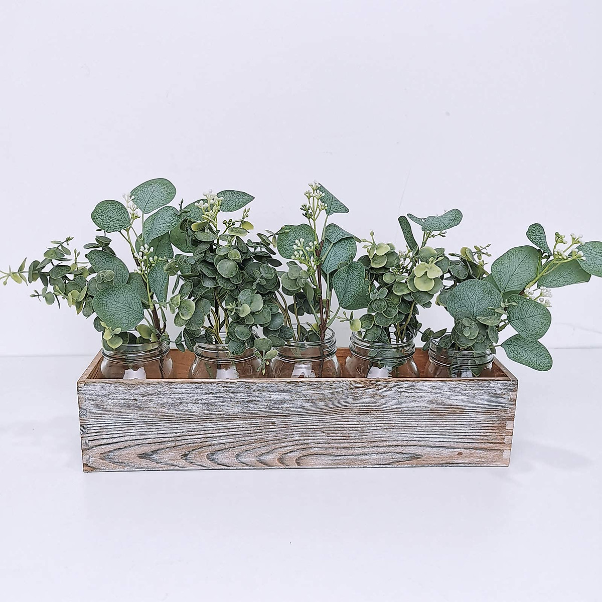 Mixed Eucalyptus Leaves Stems Bulk Artificial Silver Dollar Eucalyptus Leaves Picks and Faux Eucalyptus Leaves Branches for Vase Bouquets Floral Arrangement Wreath Rustic Farmhouse Greenery Decoration