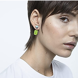 SWAROVSKI Chroma Asymmetrical Reversible Drop Earrings, Multicolored Crystals on a Gold-Tone Finish Setting, Part of the Swarovski Chroma Collection