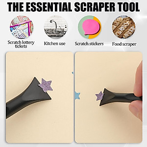 12 Pcs Colorful Plastic Scraper Cleaning Tool Multi-Purpose Stiff Scraper Pen-Shaped Scraper Tool Non-Scratch Kitchen Scraper Cleaning Pen for Stickers Labels Oil Stains Food Dirt