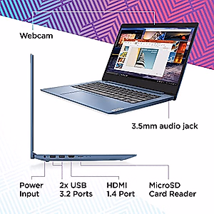 Lenovo IdeaPad 1 Laptop, 14.0" HD Display, Intel Celeron N4020, 4GB RAM, 64GB Storage, Intel UHD Graphics 600, Windows 11 in S Mode, Ice Blue