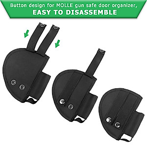 NEXT STATION Pistol Holster with Magazine Pouch,Gun Safe Pistol Holder for MOLLE Gun Safe Door Panel Organizer (2 Pack)