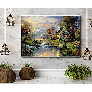 Puzzle for 2 Pack 1000 Pieces Forest Chapel Puzzles & Lake House Puzzles, Jigsaw Puzzles for Adults 1000 Pieces and Up, Puzzle Gifts for Women & Mom