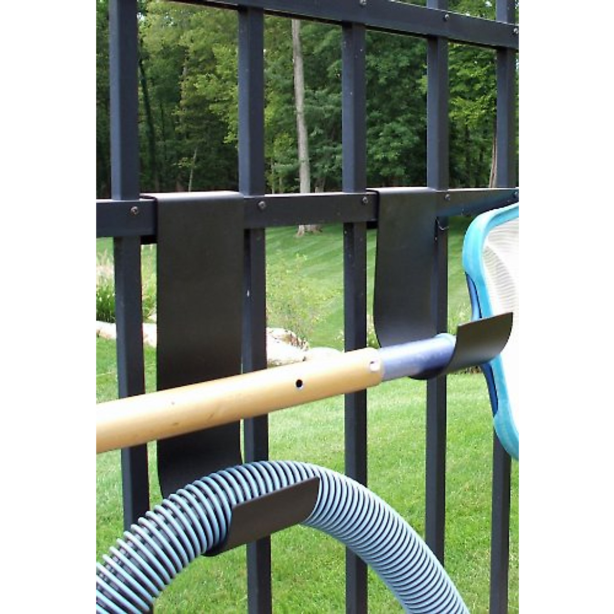 MIDE Products Aluminum Slip-on Fence Hooks, Fits 1-1/4 Inch to 1-5/8 Inch Thick Fences, 10" Long, Black