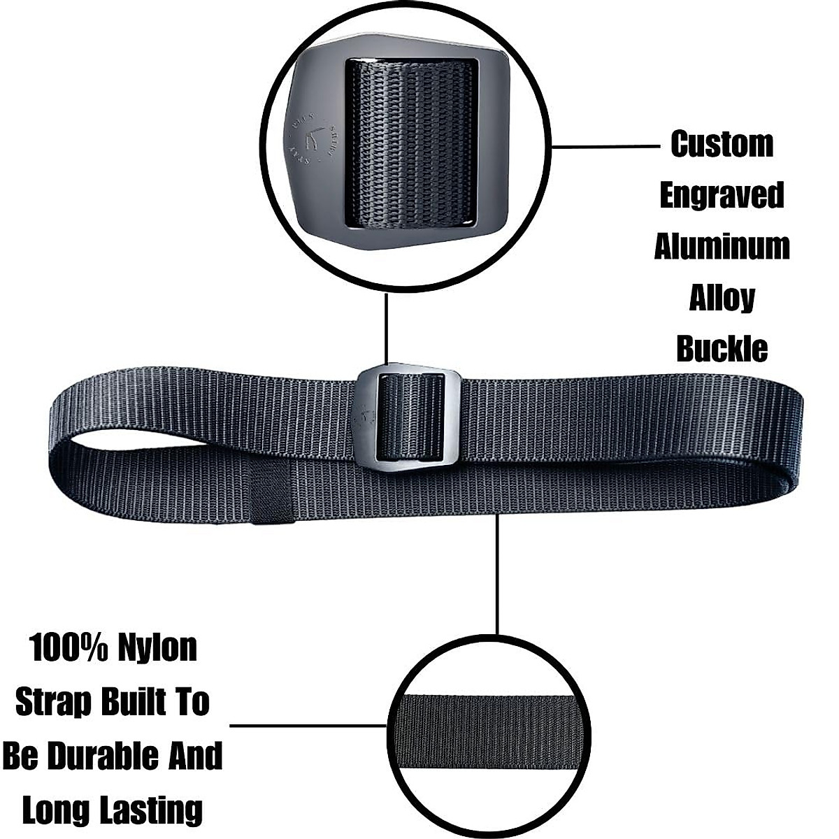 Shirt Stay Plus-Tactical Belt for Men Police EMS and Military - Professional Grade Heavy Duty Black Tactical Belt for Tactical Gear (Black Metal)