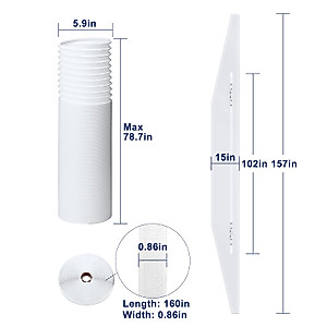 Tomato Man Portable Air Conditioner Window Seal Kit, Air Conditioner Window Ventilation Kit with 5.9" Air Conditioner Vent Hose for Air Conditioner Flush Windows (158IN)