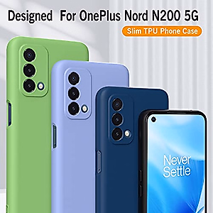 Foluu for OnePlus Nord N200 5G Case, Liquid Silicone Gel Rubber Bumper Case with Soft Microfiber Lining Cushion Slim Hard Shell Shockproof Protective Cover for OnePlus Nord N200 5G 2021 (Purple)