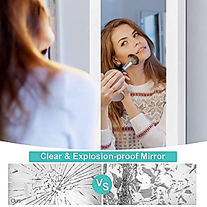 COSTWAY Full Length Mirror Jewelry Cabinet, Wall Door Mounted Jewelry Organizer w/Makeup Mirror, Ring Slots & Necklace Hooks, Large Storage Jewelry Armoire for Bedroom, Dressing Room (White)