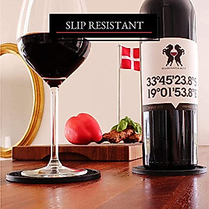 Barvivo Black Silicone Coasters for Drinks - Anti Slip Coaster Sets with Holder, 8 Pack - Cup Coasters for Tabletop Protection in Office or Home - Unbreakable Table Coaster for Outdoor and Indoor