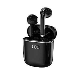 HORNORM Wireless Earbuds Bluetooth 5.0 Headphones with Microphone Stereo Gaming Sport in Ear Earbuds Headsets with LED Display Charging Case,48Hrs Playtime Stereo Sound