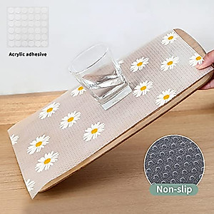 9PCS Refrigerator Liners,Daisy Refrigerator Mats Liners for Shelves Washable, Cuttable Refrigerator Liner,Drawer Table Mats, Placemats(Flowers)